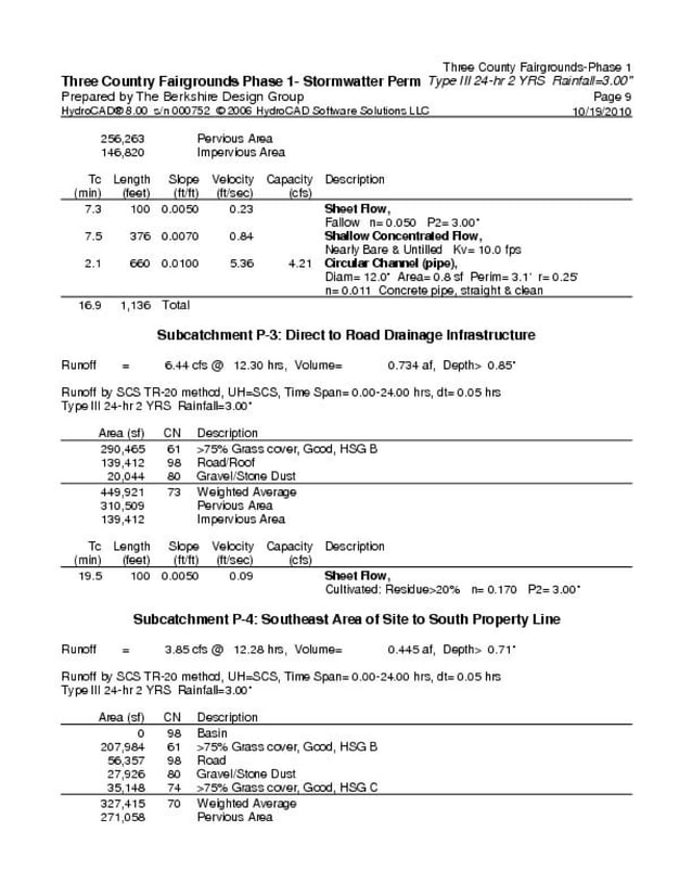 Three County Fairgrounds Stormwater Drainage Report 10-01-2010 | PDF