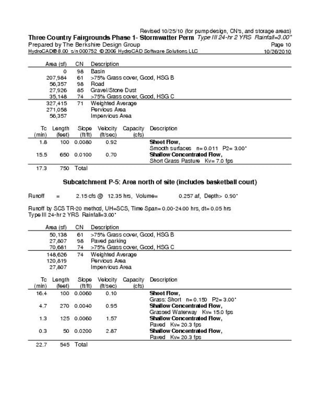 Three County Fairgrounds Stormwater Drainage Report 10-25-2010 | PDF