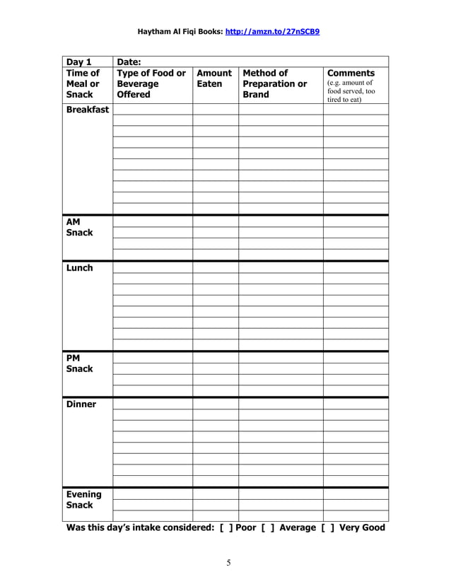Three-Day Food Record | PDF | Nutrition | Healthy Living