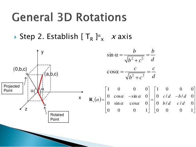 Three dimensional transformations