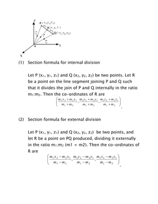 Three Dimensional Co-ordinate Geometry - SSC Maths Preparation | PDF