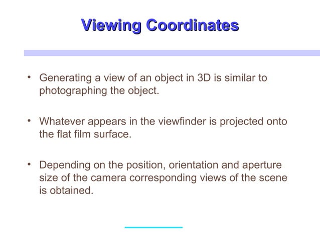 Three dimensional concepts - Computer Graphics | PPT