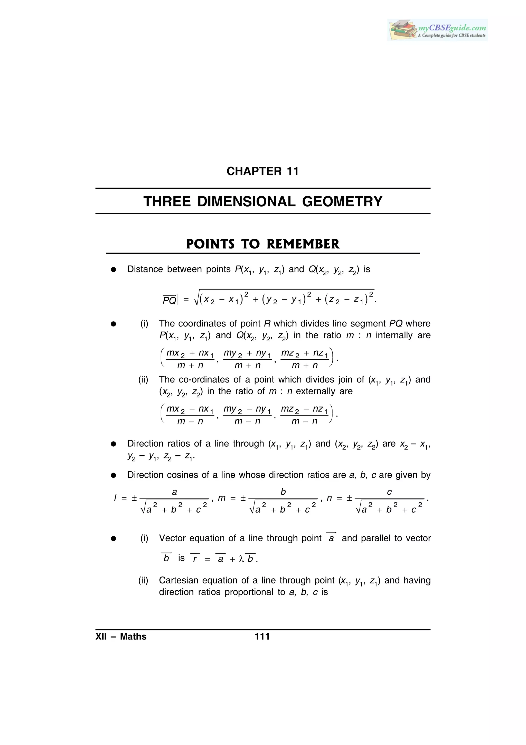 Three dimensional geometry | PDF | Physics | Science