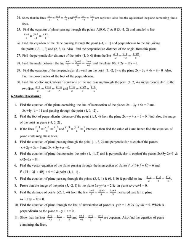 Three dimensional geometry | PDF