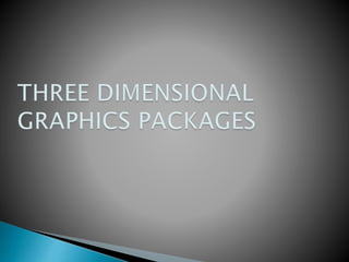 Three dimensional graphics package.N.kavitha.pptx