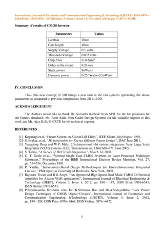 Three dimensional integration of cmos inverter | PDF
