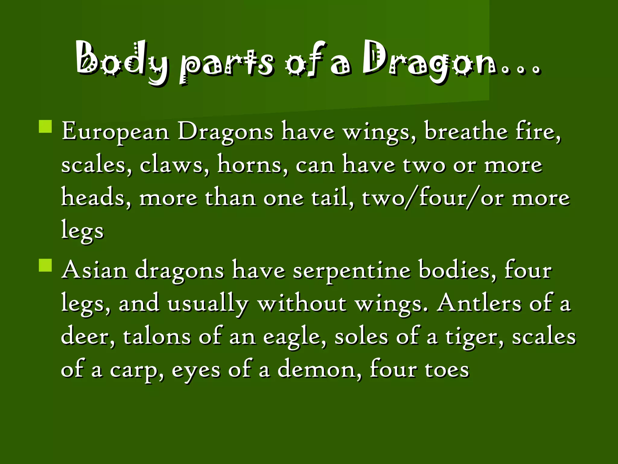 Three dimensional lizards and dragons | PPT