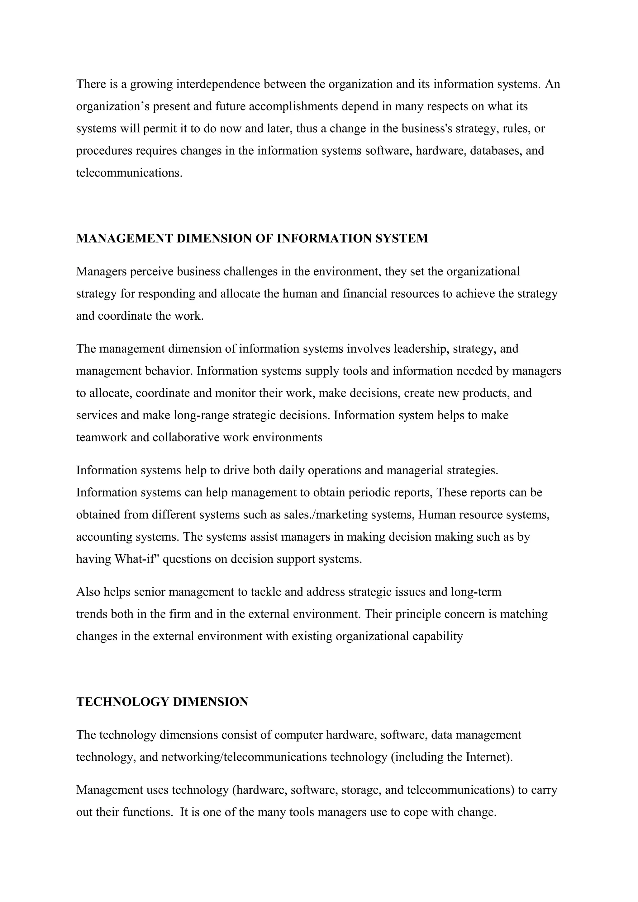 Three dimensions of information systems | DOC