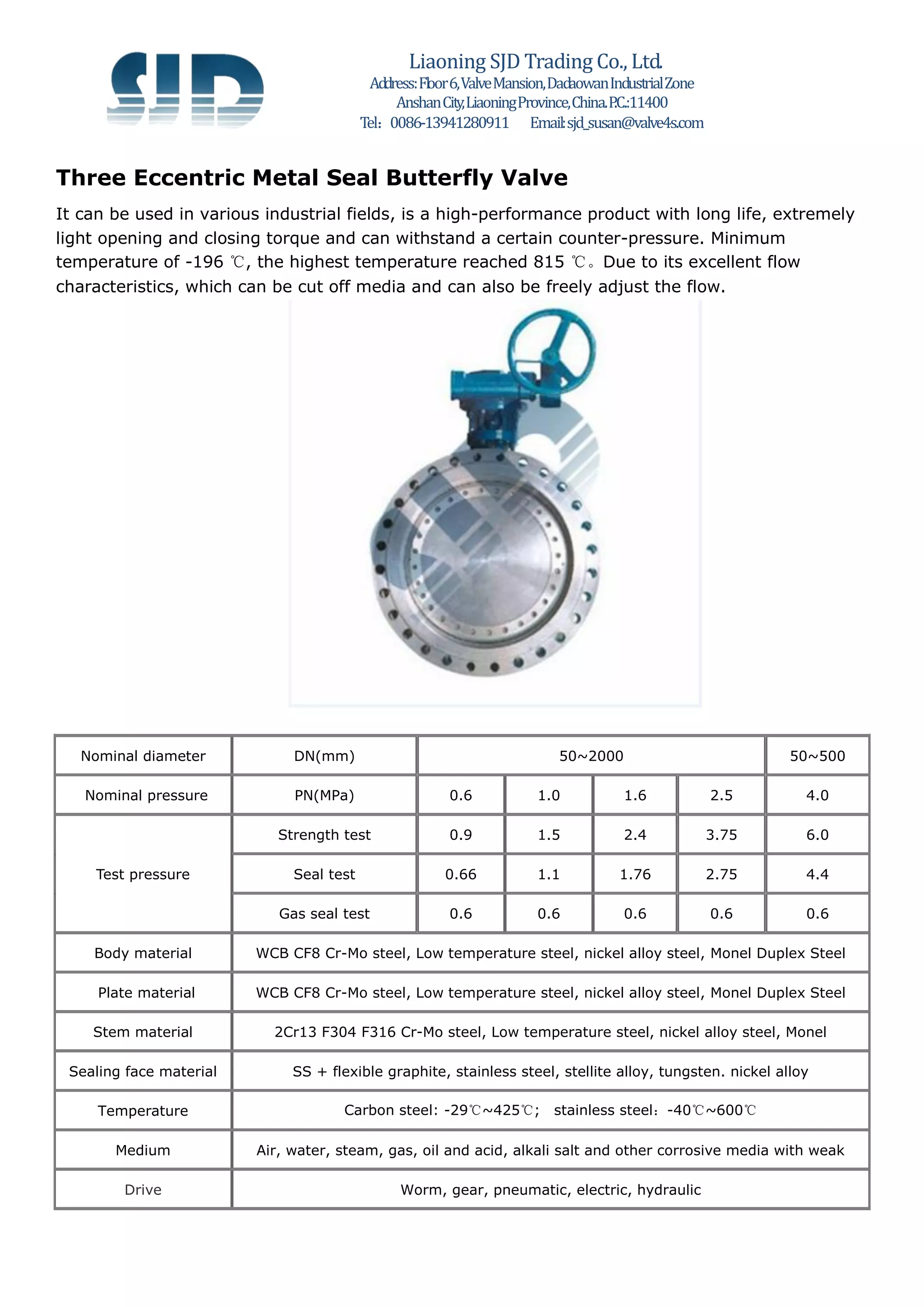 Three eccentric butterfly valve | PDF