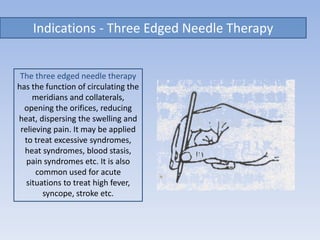 Three edged cutaneous - intradermal needle therapy | PPT
