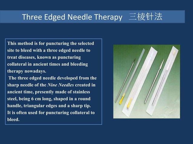 Three edged cutaneous - intradermal needle therapy | PPT