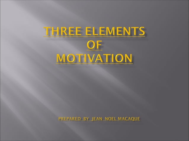 Three Elements Of Motivation | PPT