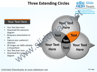 Three extending circles powerpoint diagrame templates 0712 | PDF