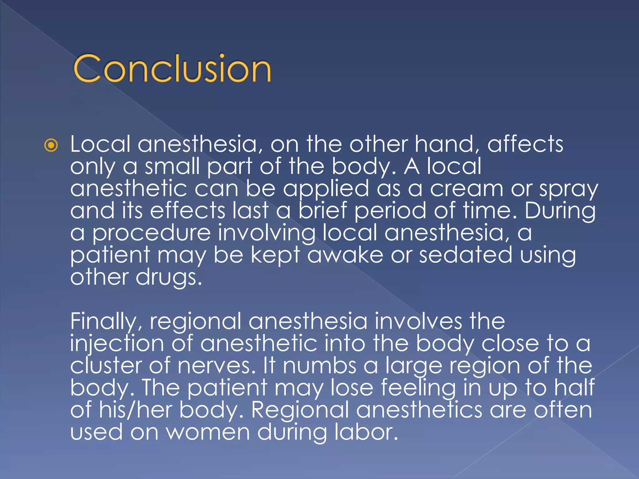 Three Forms of Anesthesia | PPTX