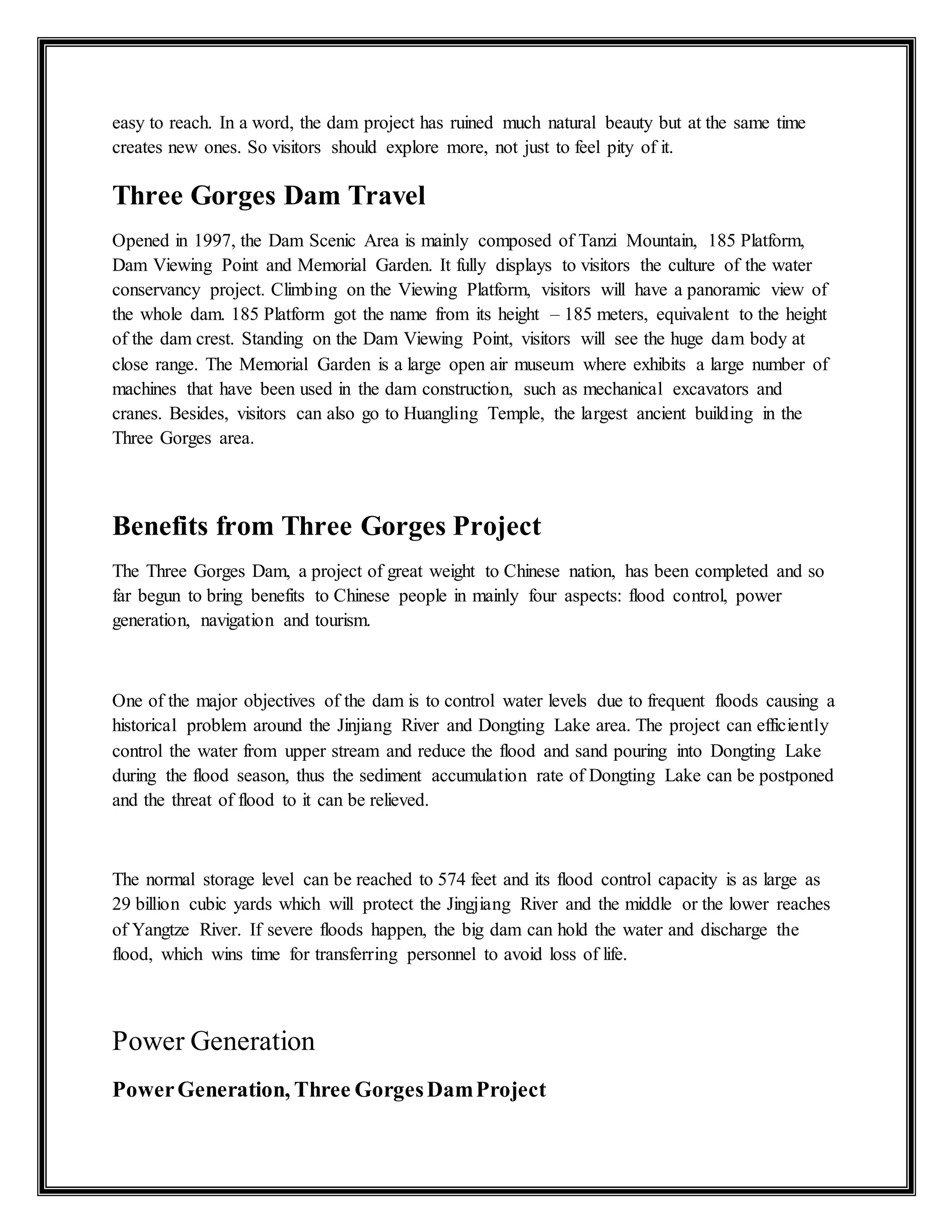 Three gorges dam project | DOCX