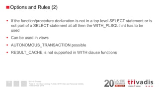 Three in12c: Row Limiting, PL/SQL With SQL and Temporal Validity | PPT