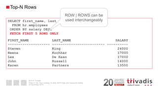 Three in12c: Row Limiting, PL/SQL With SQL and Temporal Validity | PPT