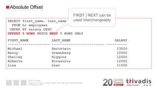 Three in12c: Row Limiting, PL/SQL With SQL and Temporal Validity | PPT
