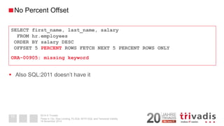 Three in12c: Row Limiting, PL/SQL With SQL and Temporal Validity | PPT