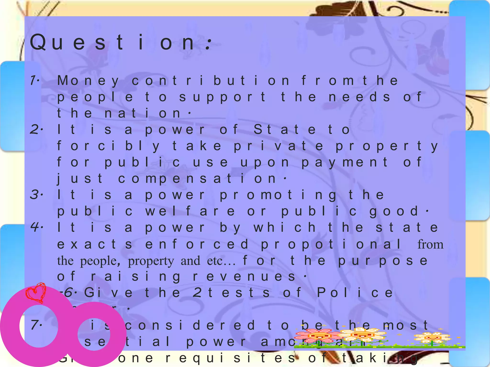 Three inherent powers of the state | PPTX