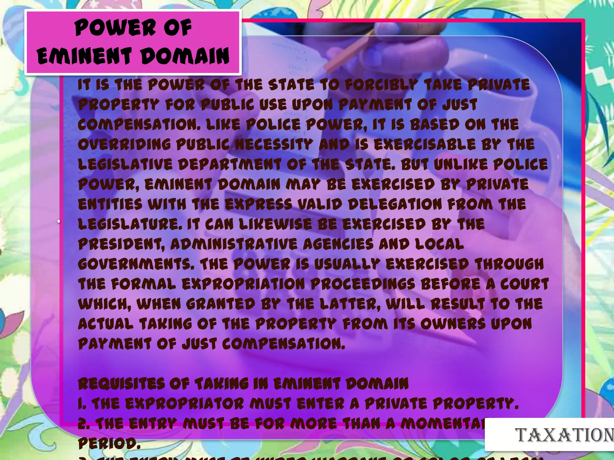 Three inherent powers of the state | PPTX