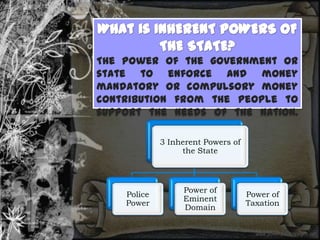 Three inherent powers of the state | PPTX