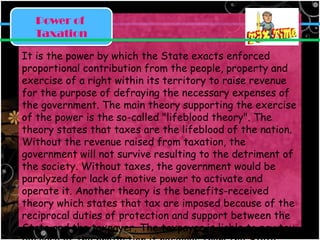 Three inherent powers of the state | PPTX