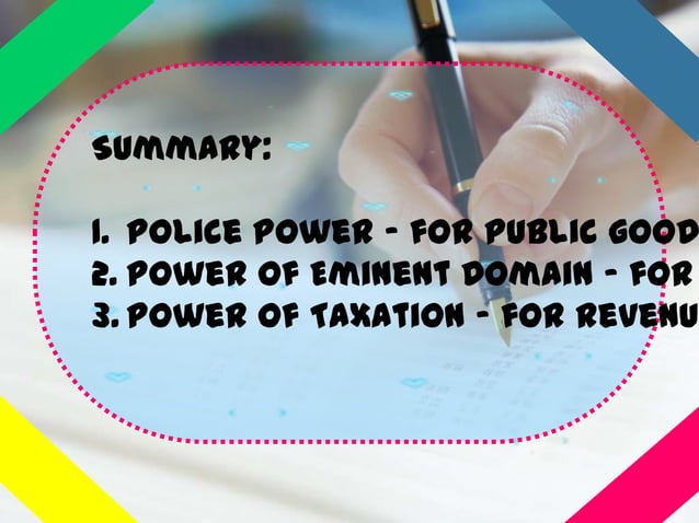 Three inherent powers of the state | PPTX