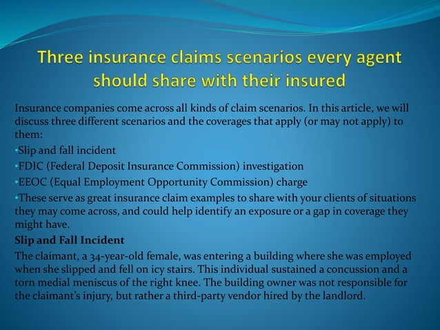 Three insurance claims scenarios every agent should share with their ...