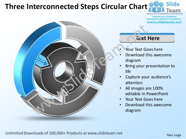 Three interconnected steps circular chart powerpoint templates 0812 Three interconnected steps circular chart powerpoint templates 0812