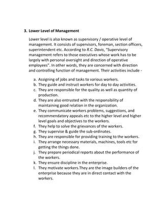 Three levels of management | PDF