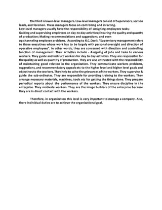 Three levels of management | DOCX