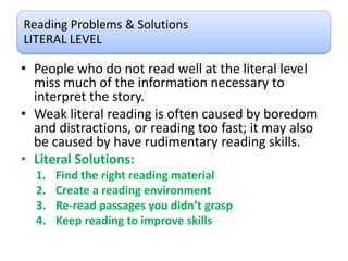Three levels of reading | PPTX