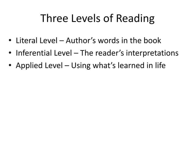 Three levels of reading | PPTX