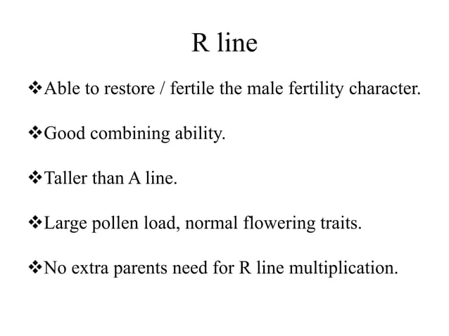 Three line system of hybrid seed production | PPTX | Gardening | Home ...