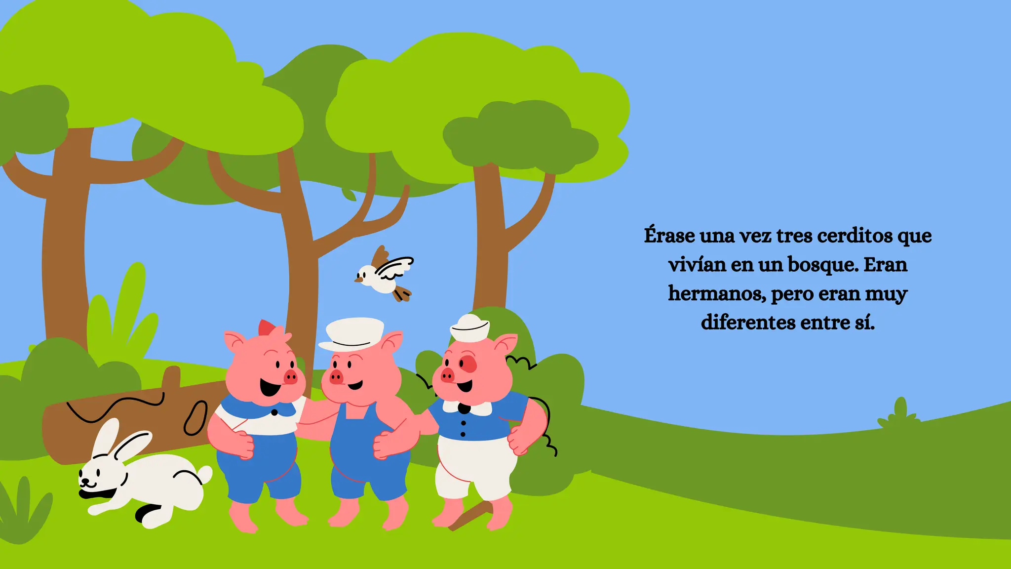 Three Little Pigs Education Presentation in Green Blue Animated Style ...