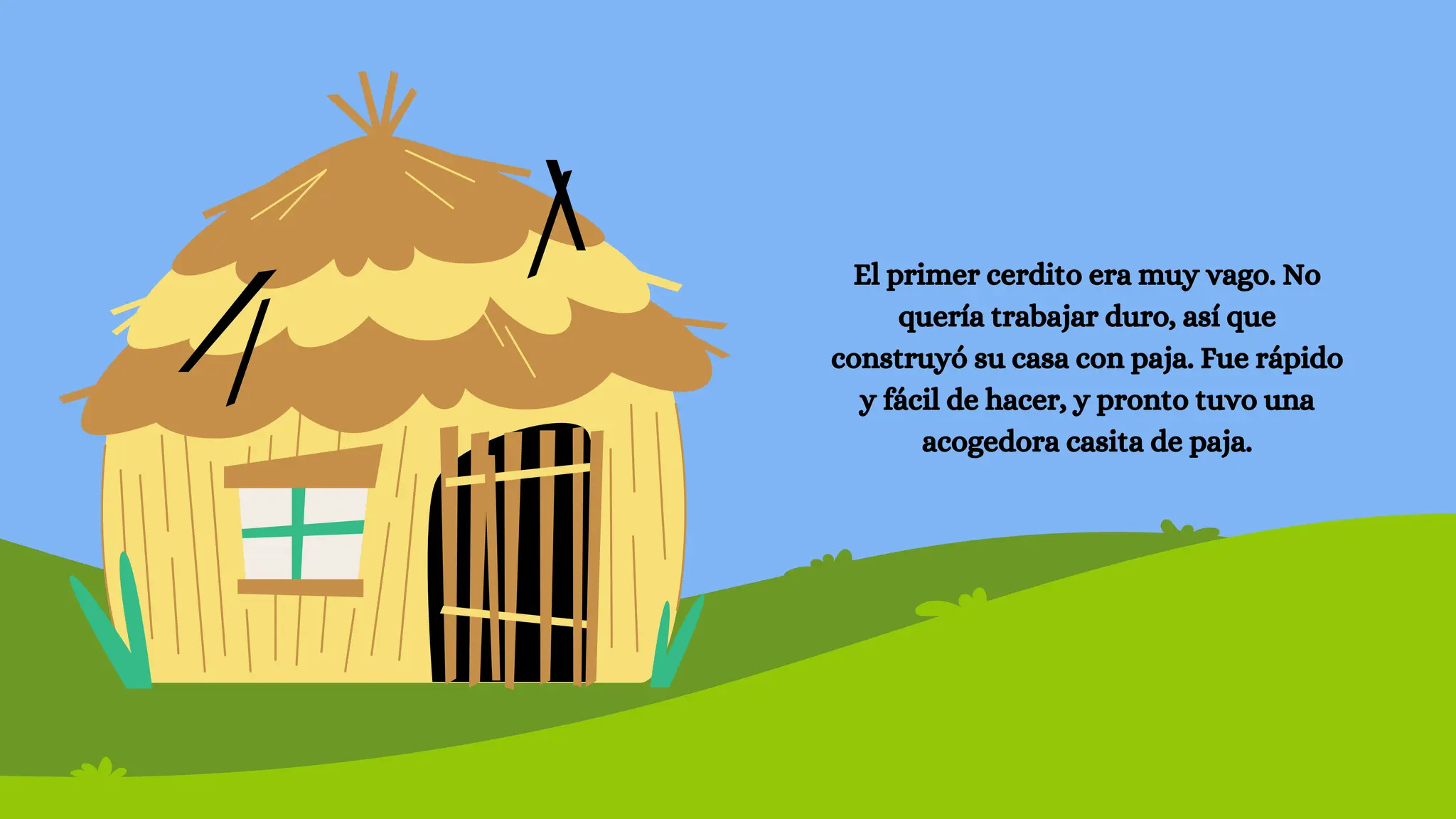 Three Little Pigs Education Presentation in Green Blue Animated Style ...