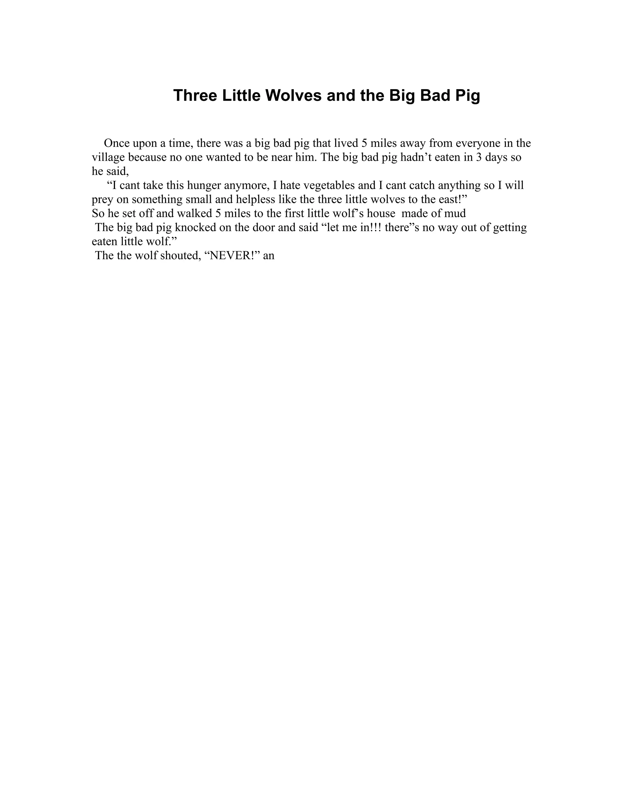 Three little wolves and the big bad pig | DOC