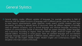 Three main aspects of stylistics | PPTX