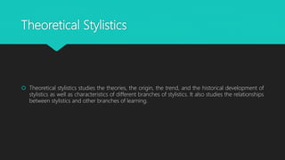 Three main aspects of stylistics | PPTX