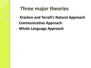 Three major theories in language learning | PDF
