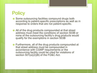 Three New draft guidances related to compounding of human drugs | PPTX ...
