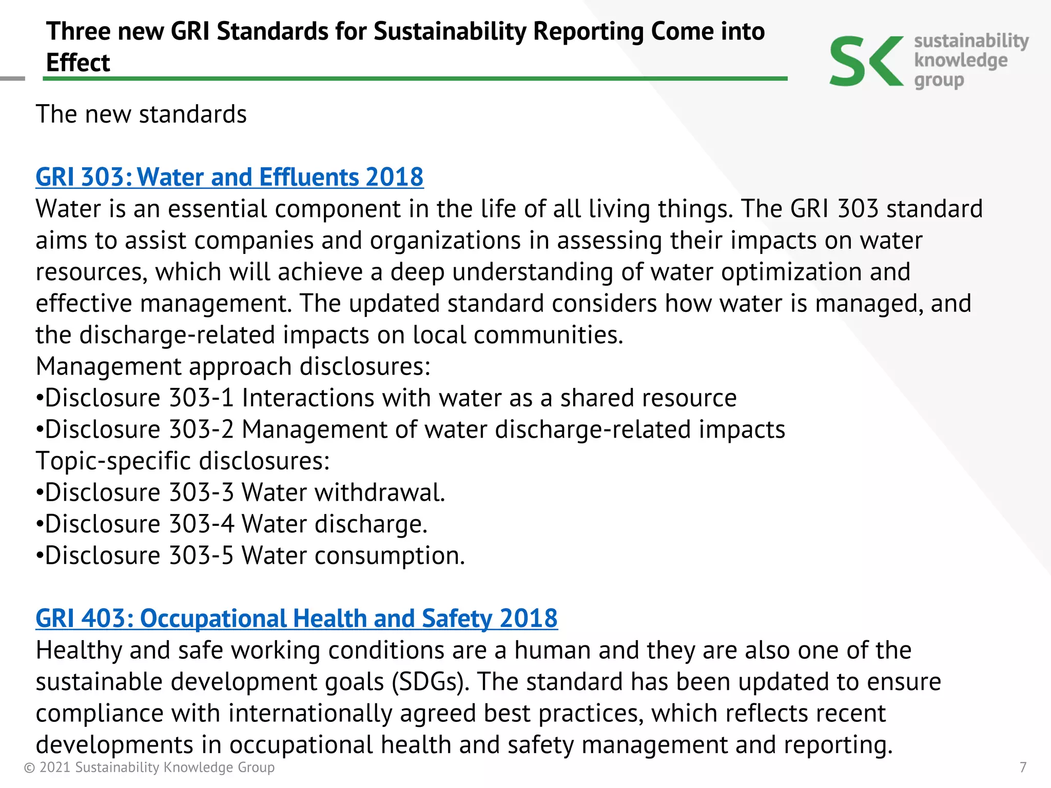 Three new GRI Standards for Sustainability Reporting Come into Effect | PDF