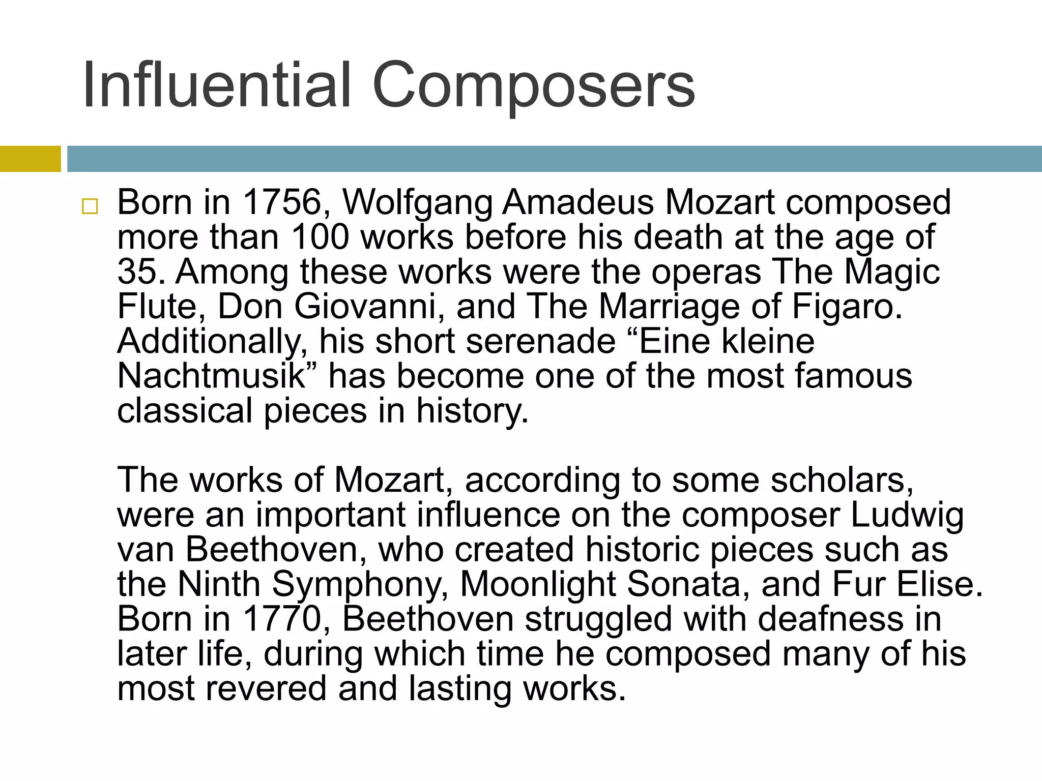 Three of History’s Most Influential Composers | PPT