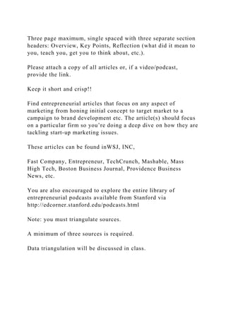 Three page maximum, single spaced with three separate section header.docx