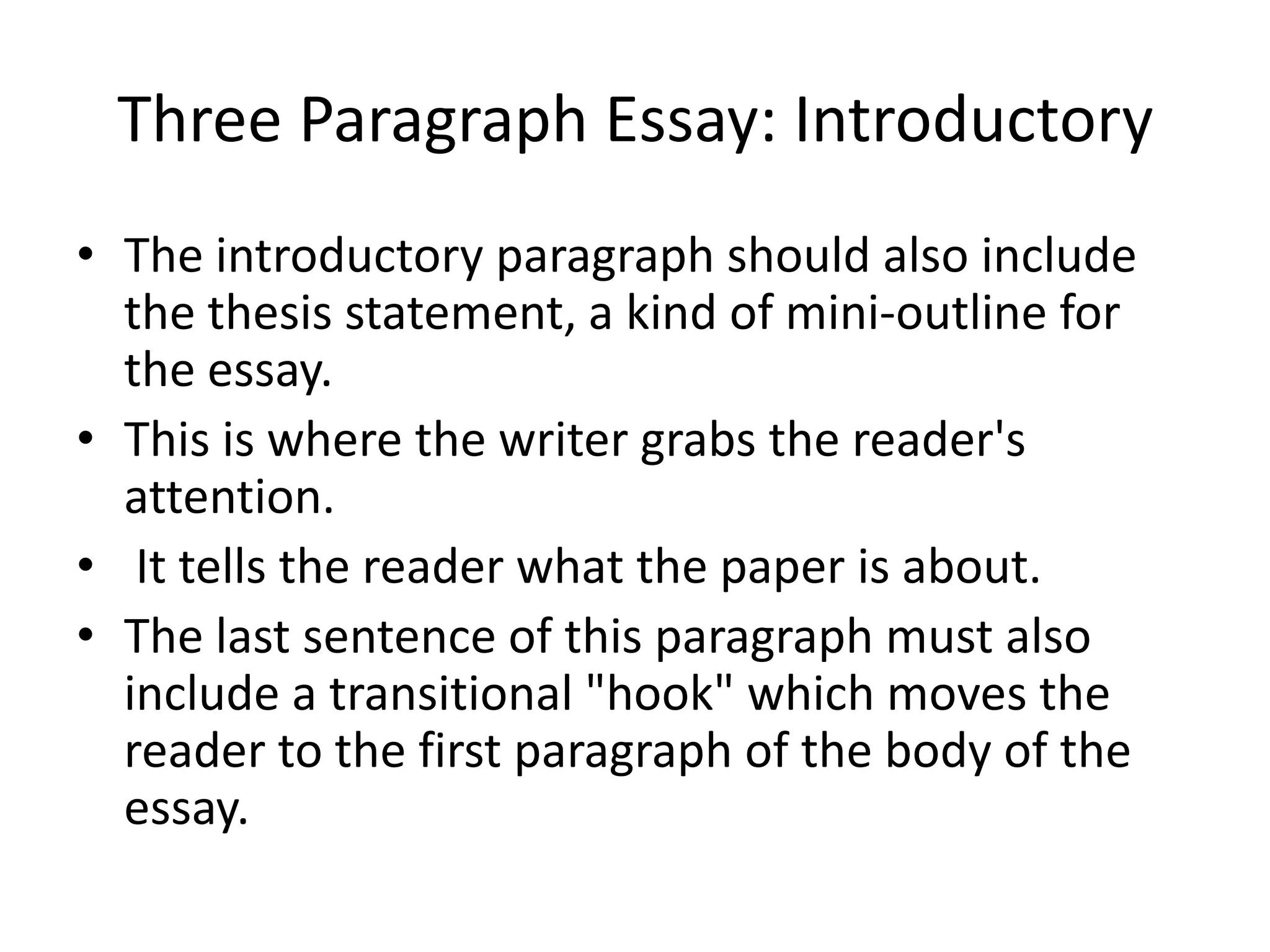 Three paragraph essay | PPTX