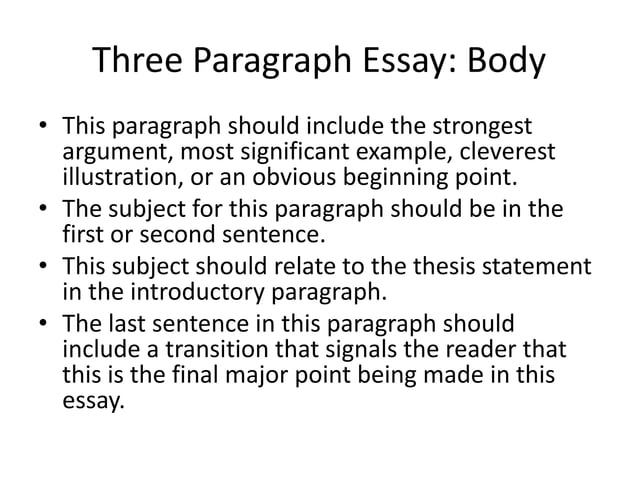 Three paragraph essay | PPTX
