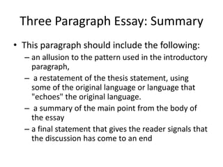 Three paragraph essay | PPTX