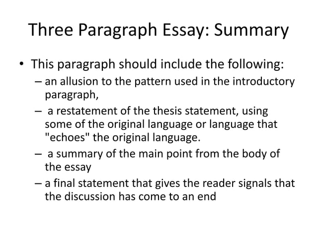 Three paragraph essay | PPTX