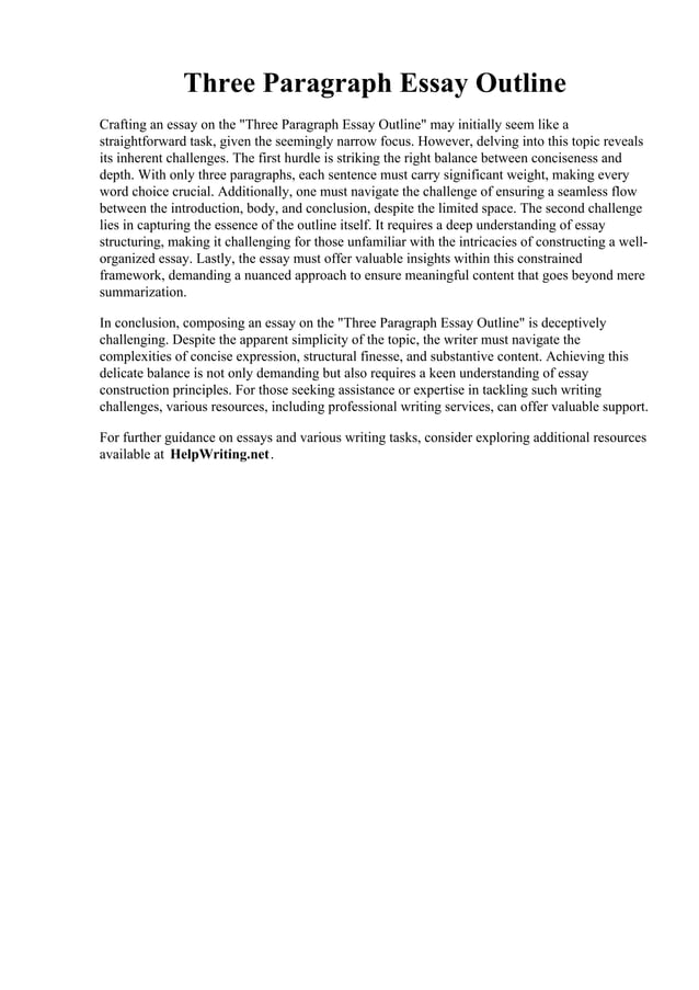 Three Paragraph Essay Outline | PDF | Christianity | Religion ...